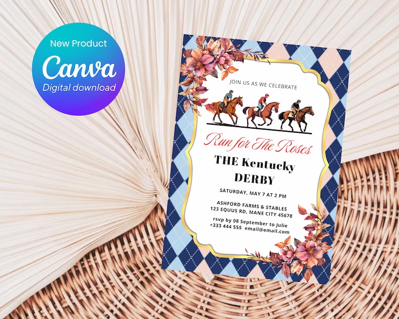 Editable Kentucky Derby Party Invitation, Two Most Exciting Minutes in ...