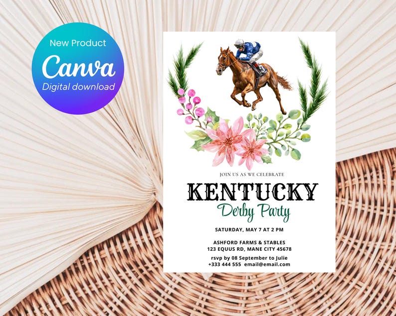 Kentucky Derby Party Invitation Template,derby Party,derby Party ...