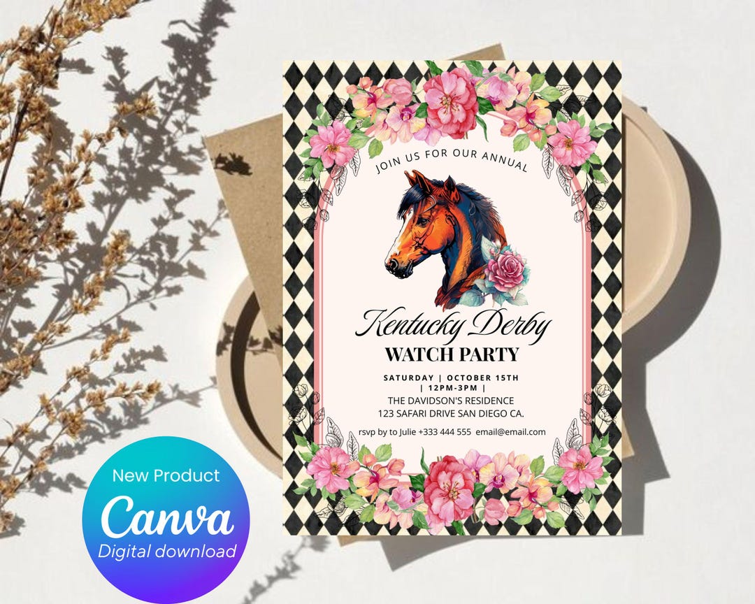 Kentucky Derby Party Invitation Template,derby Party,derby Party ...