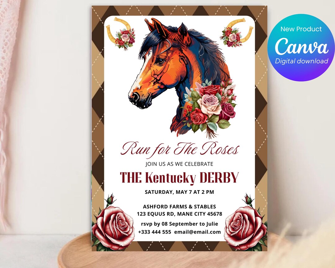Kentucky Derby Party Invitation Template,derby Party,derby Party ...