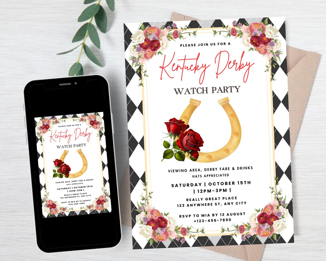 Kentucky Derby Party Invitation Template,derby Party,derby Party ...