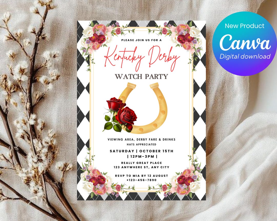Kentucky Derby Party Invitation Template,derby Party,derby Party ...
