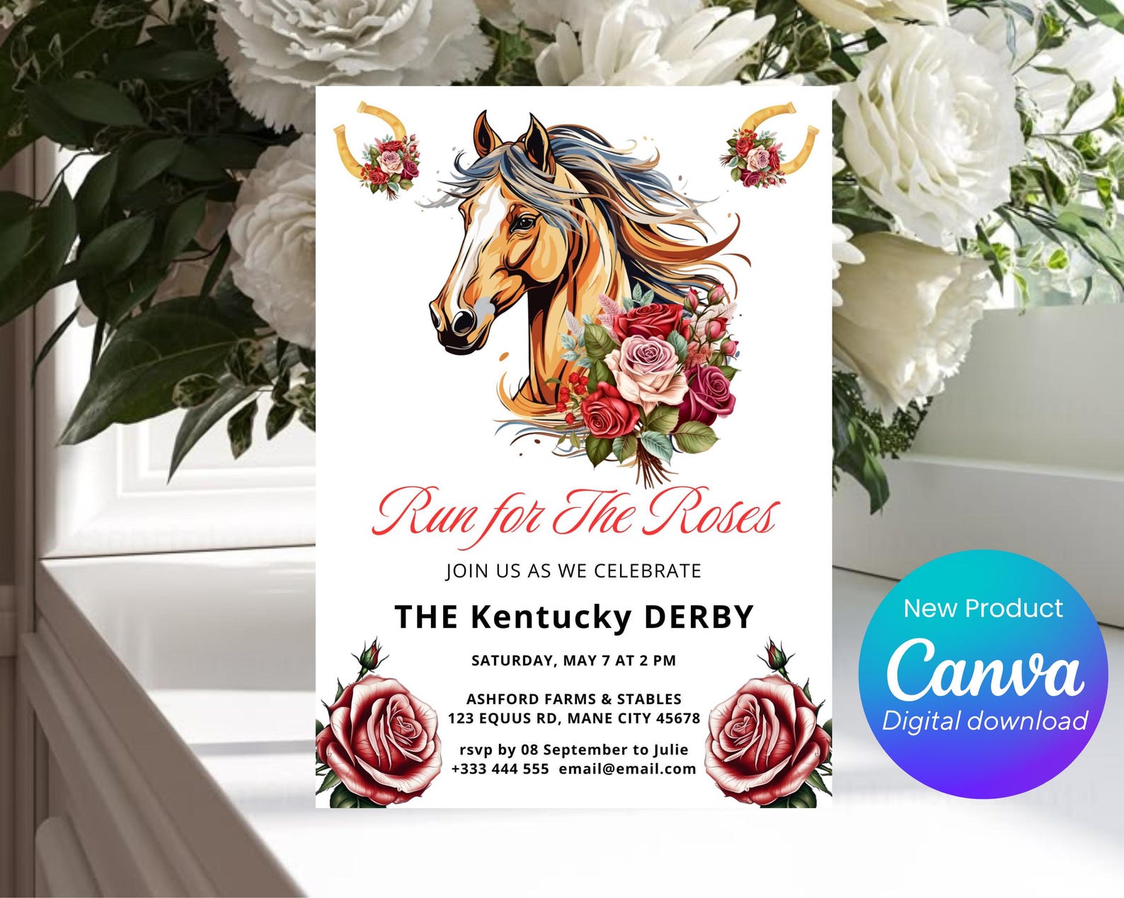 Editable Kentucky Derby Party Invitation, Two Most Exciting Minutes in ...