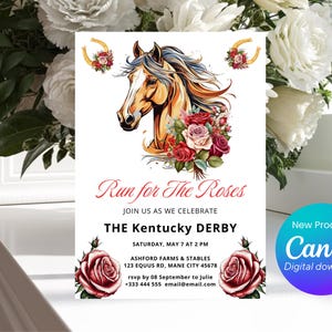 Editable Kentucky Derby Party Invitation, Two Most Exciting Minutes in ...