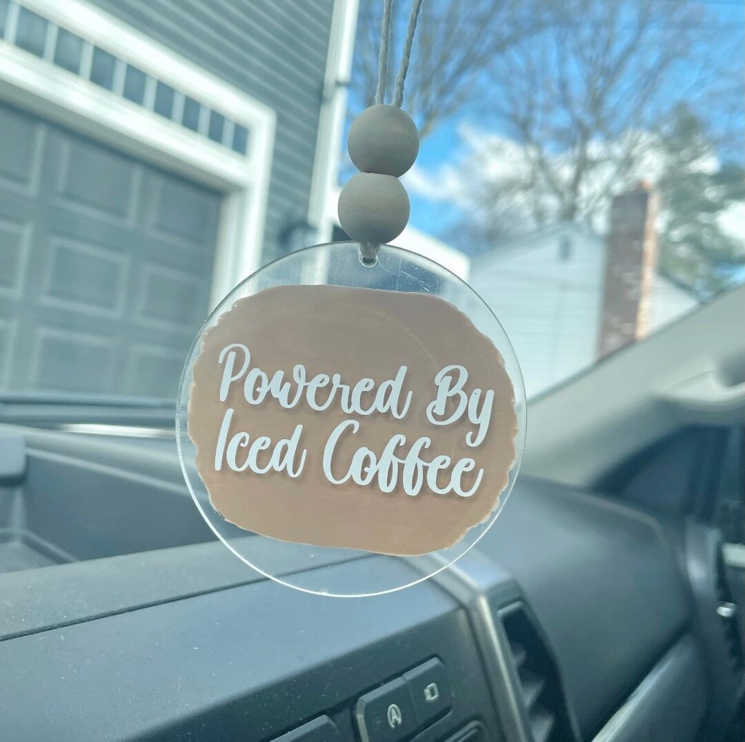 Iced Coffee Car Charm | Rearview Mirror Decor | Car Accessory - Etsy