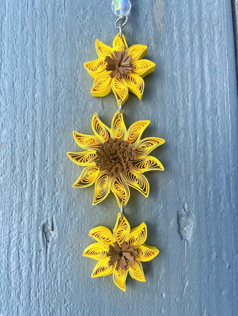 Sunflower Car Charm | Rearview Mirror Decor | Car Accessory - Etsy