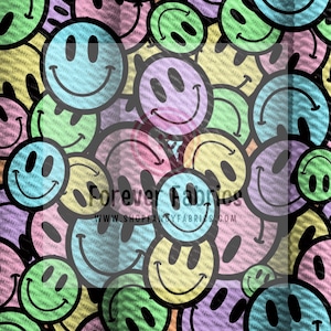 Pastel Smileys |preorder | Fabric by the Yard | Bullet | DBP | Wide Rib ...