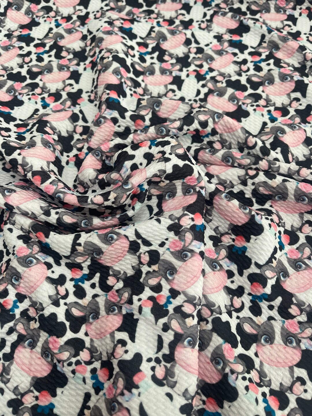Moo Cows | Bullet Fabric L RTS L DIY L Bows L Clothing L 4 Way Stretch ...