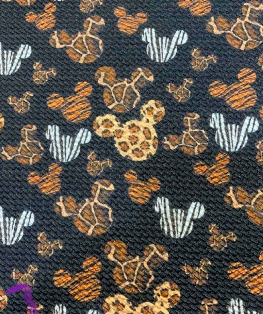 Animal Print Mouse Ears L Bullet Fabric L 4 Way Stretch L DIY L Bows L ...