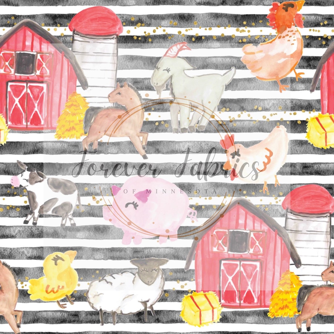 Farm Animals | Preordered Fabric by the Yard | Bullet | DBP | Wide Rib ...