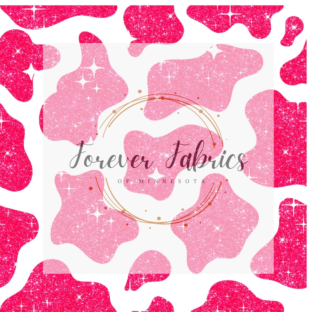 Hot Pink Glitter Cow Print | Preorder | Fabric by the Yard | Bullet ...