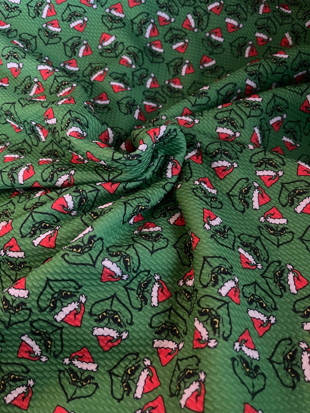 Green Santa G Printed Bullet Fabric DIY Clothing Bows - Etsy