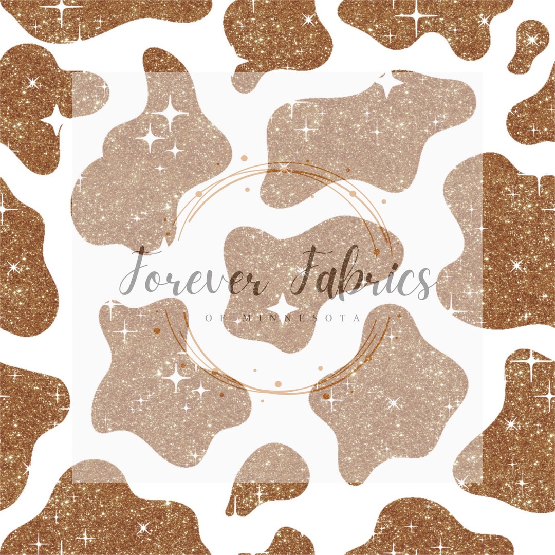 Brown Glitter Cow Print | Preorder | Fabric by the Yard | Bullet | DBP ...