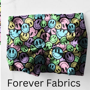 Pastel Smileys |preorder | Fabric by the Yard | Bullet | DBP | Wide Rib ...
