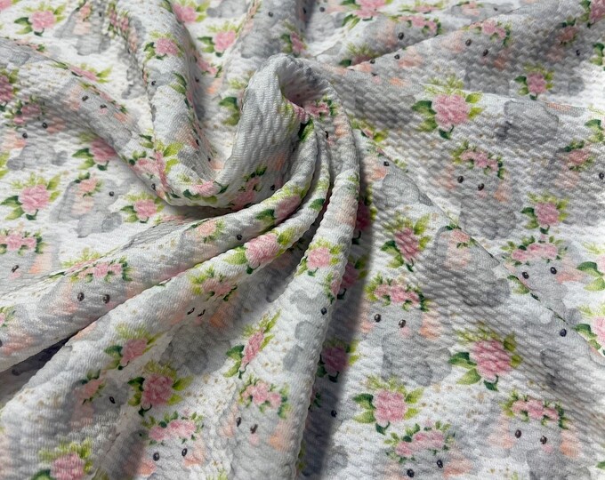 Floral Elephants Bullet Fabric L RTS L DIY L Bows L Clothing L 4 Way ...