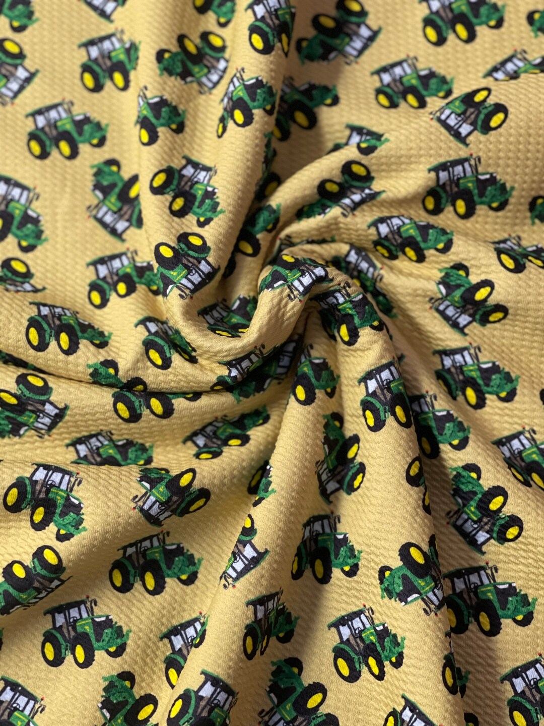 Green Tractors Bullet Fabric Fabric Textured Fabric Bows Clothing Fast ...