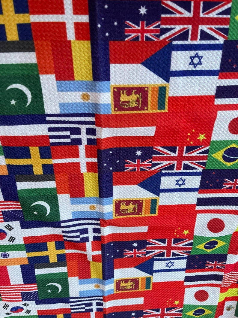 Flaggen aller Länder Bullet Fabric Stoff Strukturierter Stoff Bögen Bekleidung Schneller Versand ...