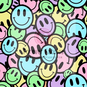 Pastel Smileys |preorder | Fabric by the Yard | Bullet | DBP | Wide Rib ...