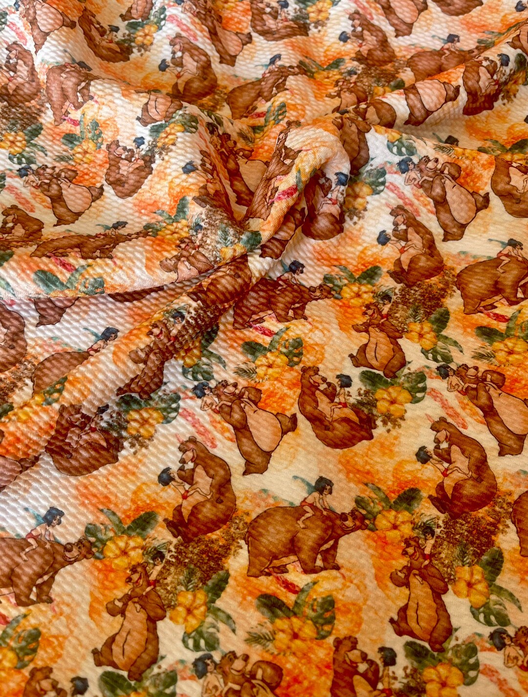 Jungle Fun . Printed Bullet Fabric DIY Clothing Bows USA Fast Shipping ...
