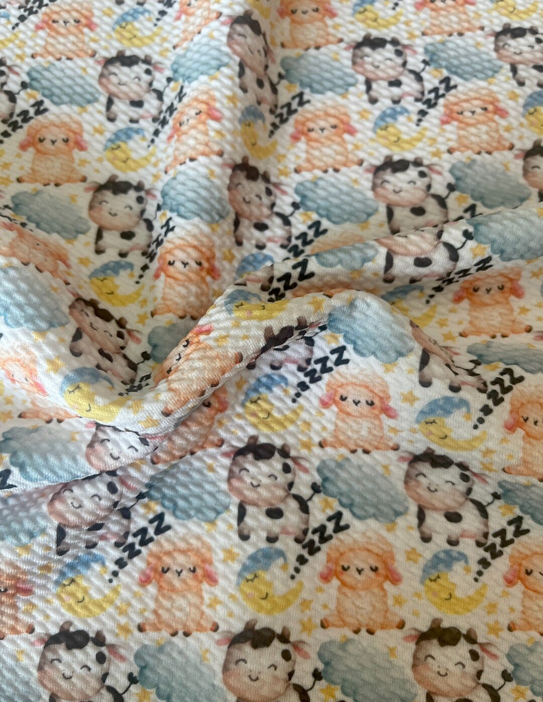 Sleepy Farm Animals | Bullet Fabric L RTS L DIY L Bows L Clothing L 4 ...