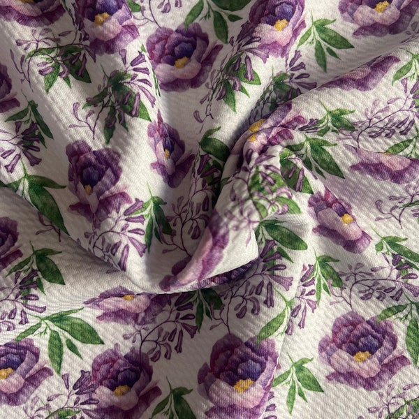 Purple Floral Fabric - Etsy