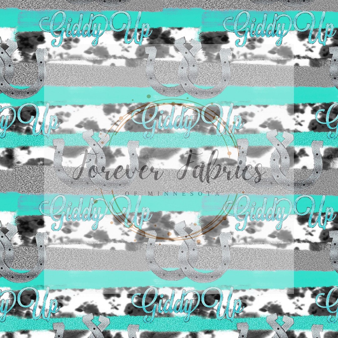 Teal Striped Rawhide Fabric by the Yard Bullet DBP Wide Rib Printed ...