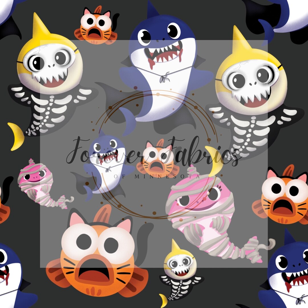 Silly Sharks | Preordered Fabric by the Yard | Bullet | DBP | Wide Rib ...