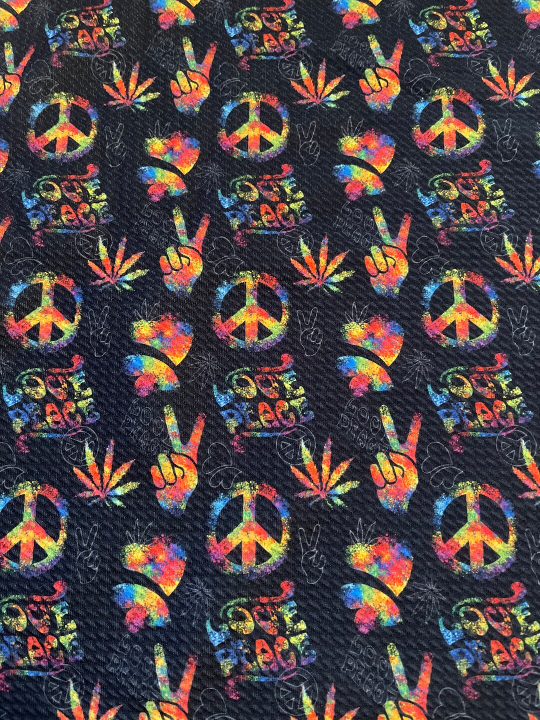 Rainbow Peace Signs. Printed Bullet Fabric DIY Clothing - Etsy