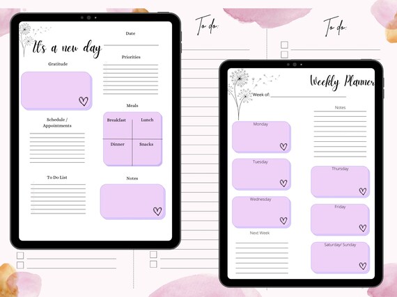 Daily Planner Weekly Planner Printable Planner Planner Set - Etsy