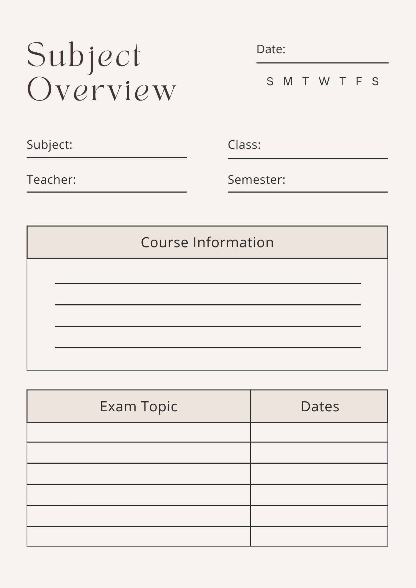 Student Study Planner, Study Planner Printable, Academic Study Planner ...