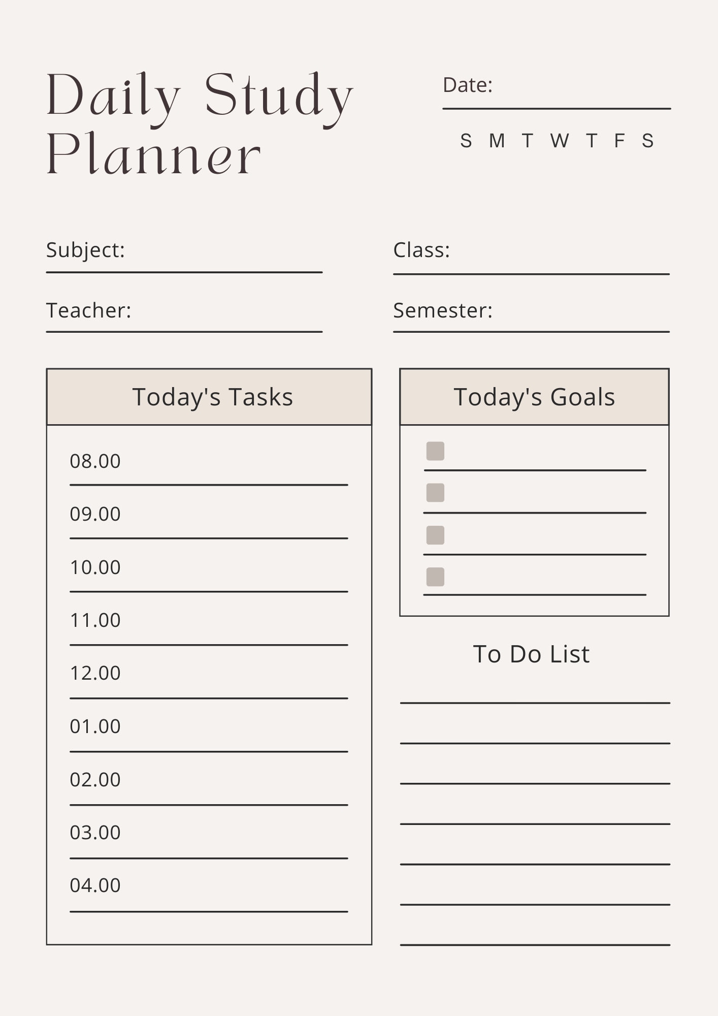 Student Study Planner, Study Planner Printable, Academic Study Planner ...