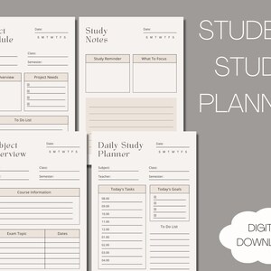Student Study Planner, Study Planner Printable, Academic Study Planner ...