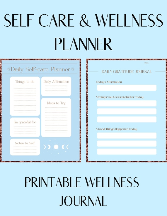 Self Care Planner Wellness Journal Printable Planner - Etsy
