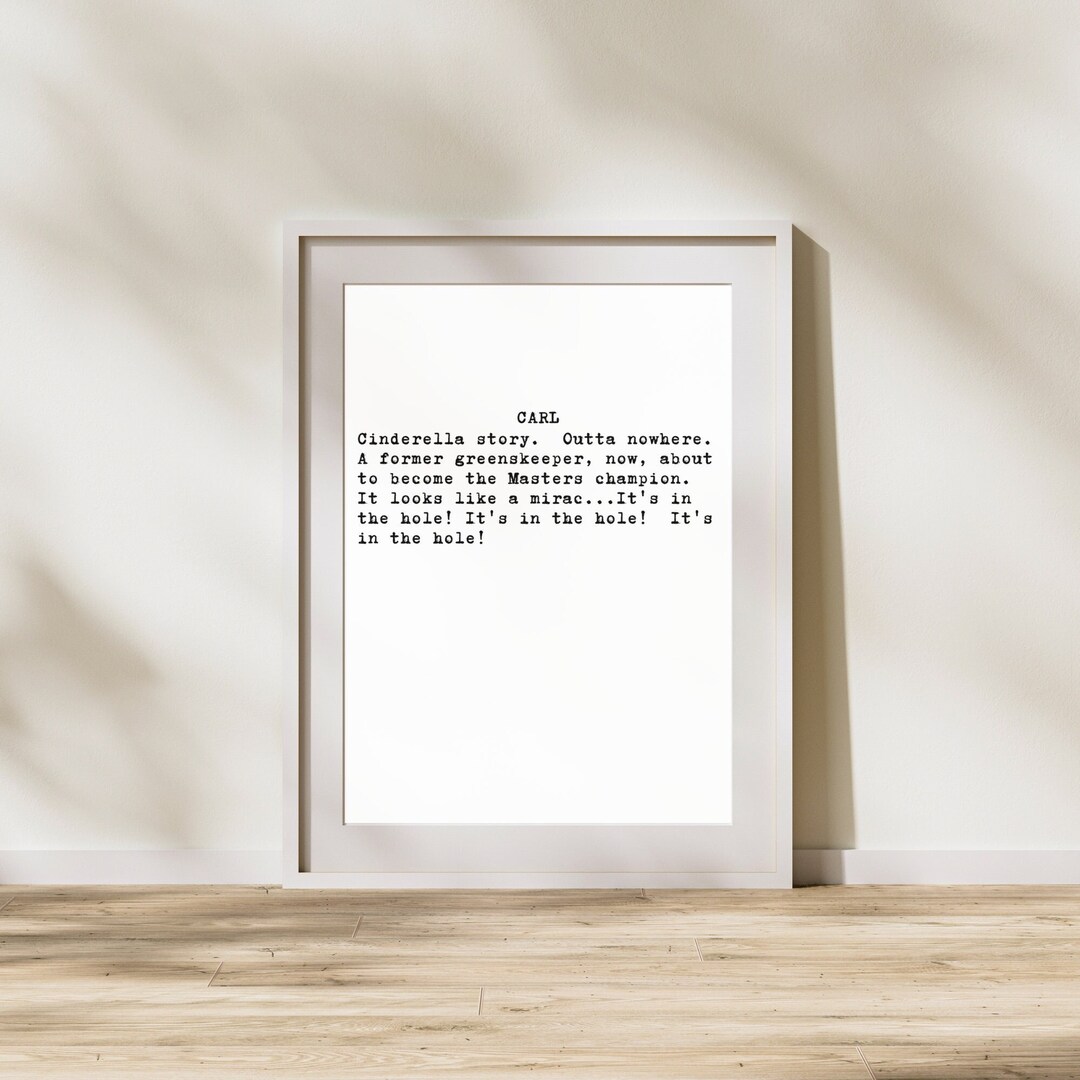 Caddyshack Screenplay Quote | Movie Quote | Wall Art | T-shirt Print ...