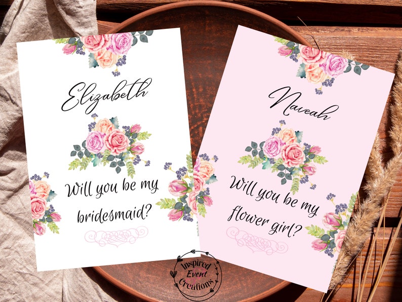 Flower Girl Proposal Printable Template Bridesmaid Ask Card - Etsy