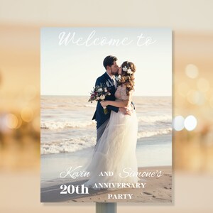 Anniversary Party Welcome Sign, Custom PRINTABLE Photo Template, Large ...