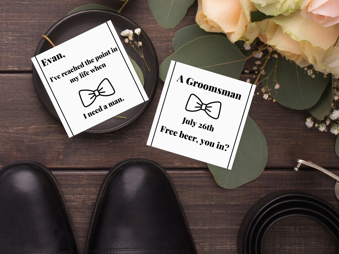 Groomsman Proposal Card Template, PRINTABLE Funny Bridesman Ask, Man of ...