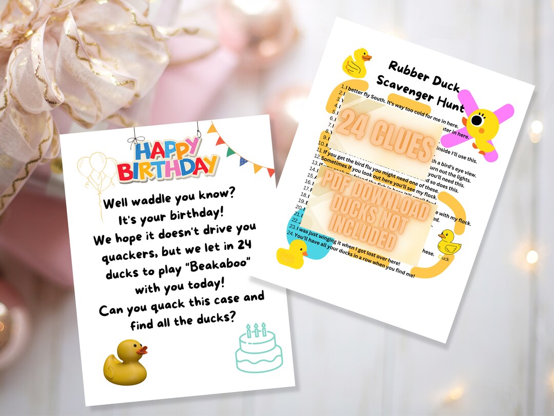 Rubber Duck Scavenger Hunt, Easter Egg Search Alternative, Baby Shower ...