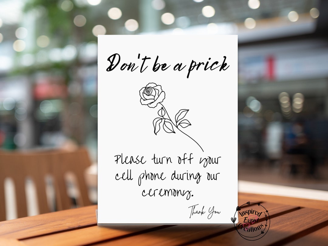 Funny Unplugged Ceremony Sign Template, PRINTABLE Wedding Reception ...