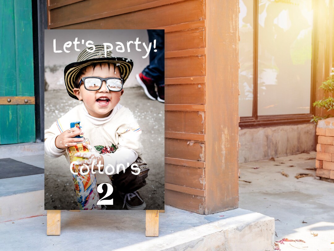 Editable Birthday Party Photo Sign Template, Large Easel Size, Any Age ...