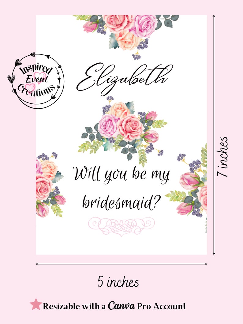 Flower Girl Proposal Printable Template Bridesmaid Ask Card - Etsy