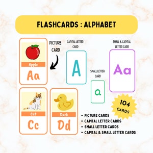 Alphabet Flashcards , Educational Flash Cards for Kids Toddler ...