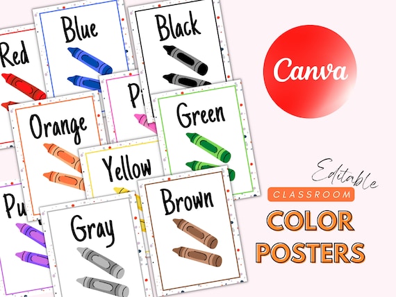 Color Posters Color Classroom Decor Classroom Color Display - Etsy
