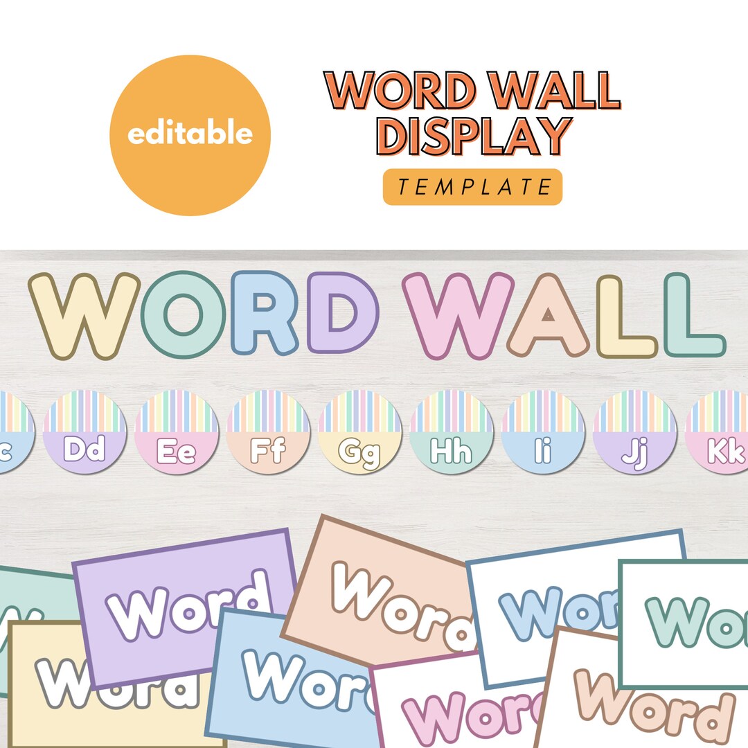 Word Wall Display, Pastel Classroom Word Display, Classroom Decor ...