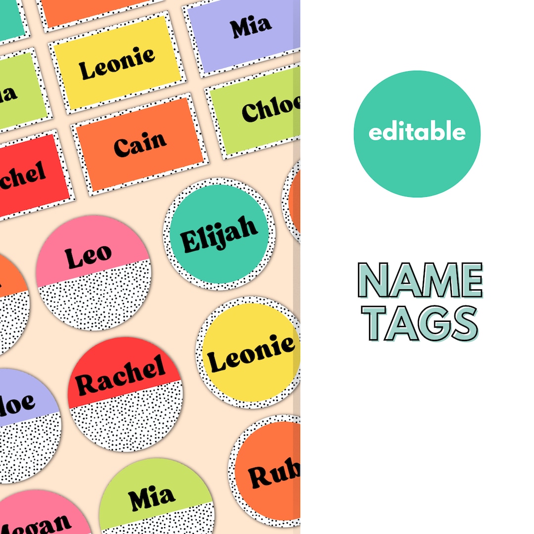 Name Tags, Desk Plates, Classroom Decor, Classroom Display, Bright ...