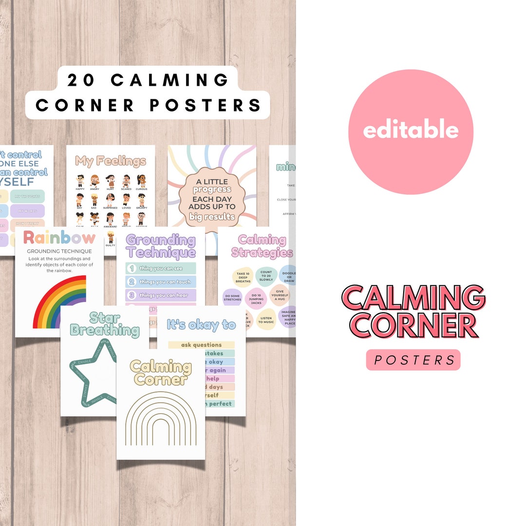 Calming Corner Posters, Classroom Decor, Calm Corner, School ...