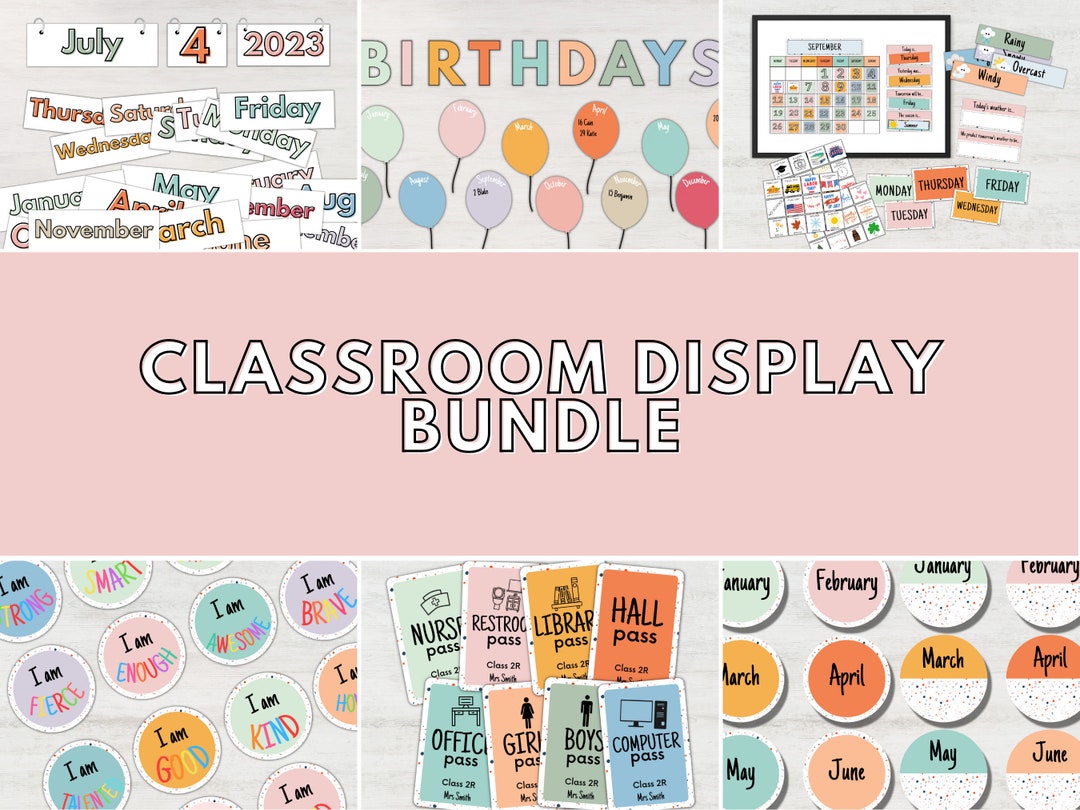 Classroom Display Bundle, Classroom Labels, Classroom Poster, Pastel ...