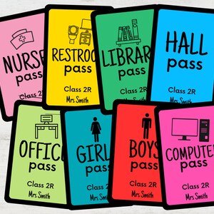 Classroom Hall Pass | Canva Templates, Passes, Bathroom, Restroom ...