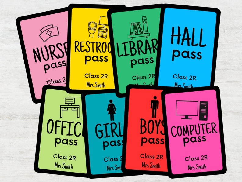 Classroom Hall Pass | Canva Templates, Passes, Bathroom, Restroom ...