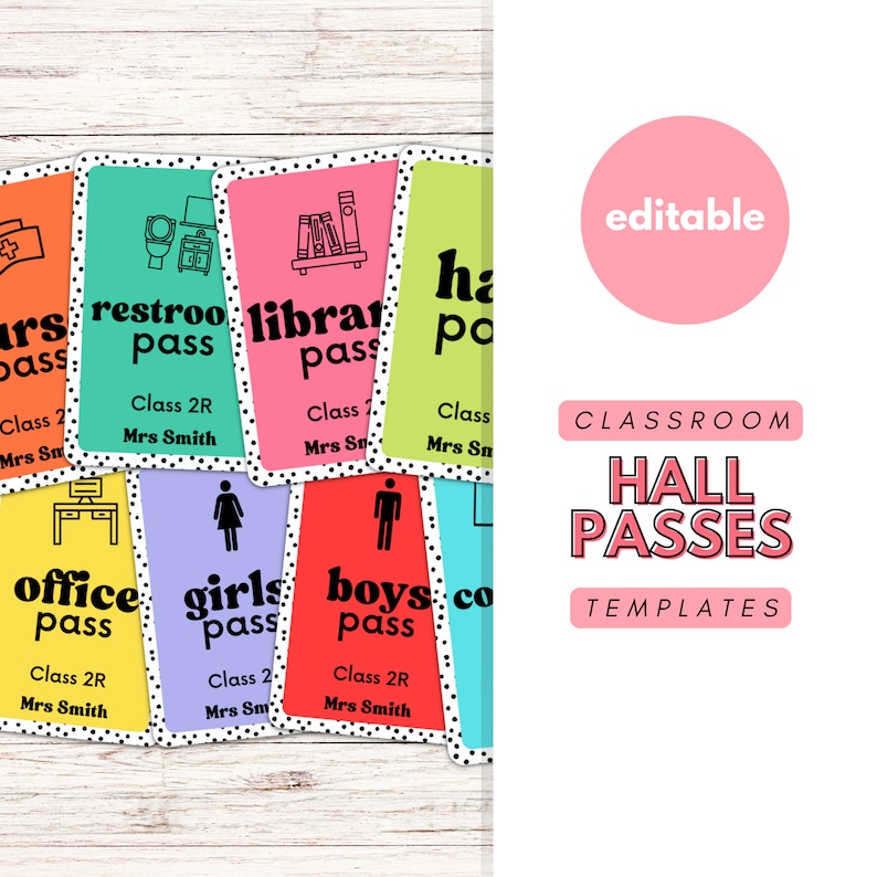 Classroom Hall Pass | Canva Templates, Passes, Bathroom, Restroom ...